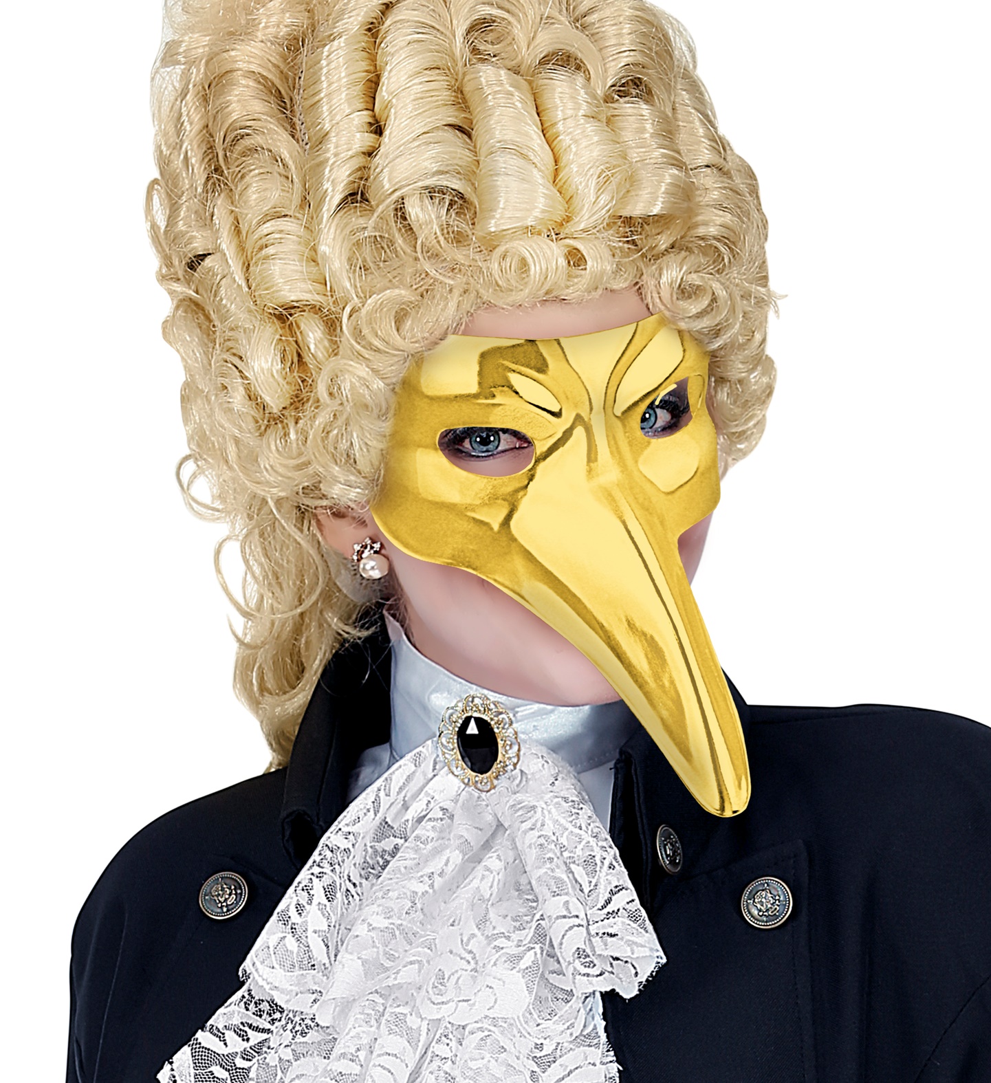 PLASTIČNA ZLATNA NOSATA MASKA | PARTY BOX