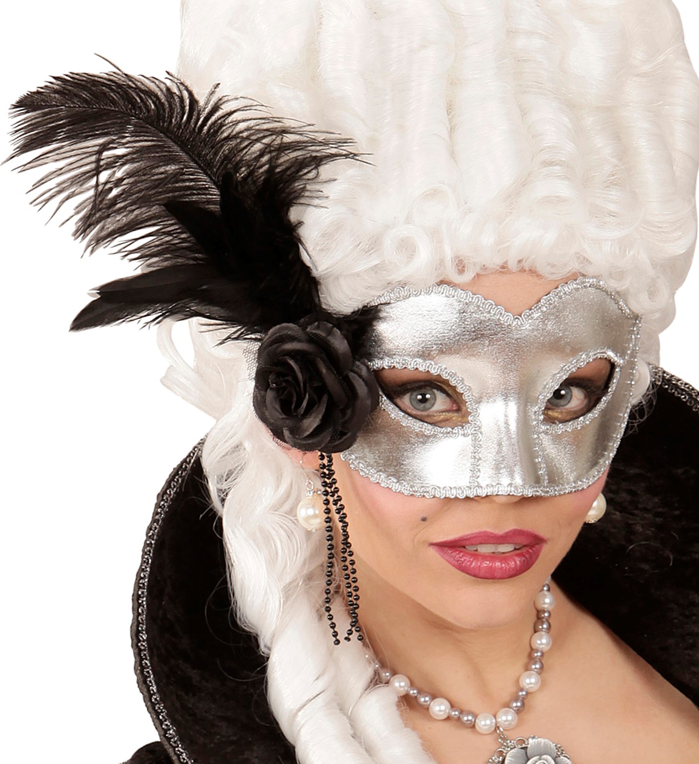 SREBRNA VENECIJANSKA MASKA | PARTY BOX